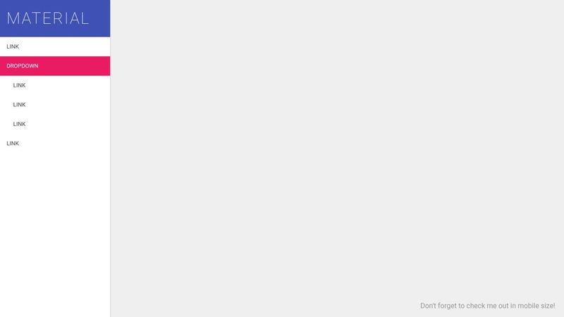 Pure CSS Material Design Menu