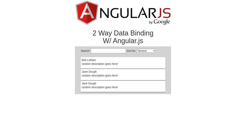 Angular.js two way data binding