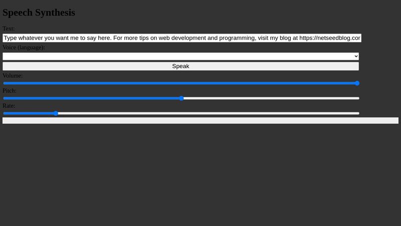 Javascript Speech Synthesis
