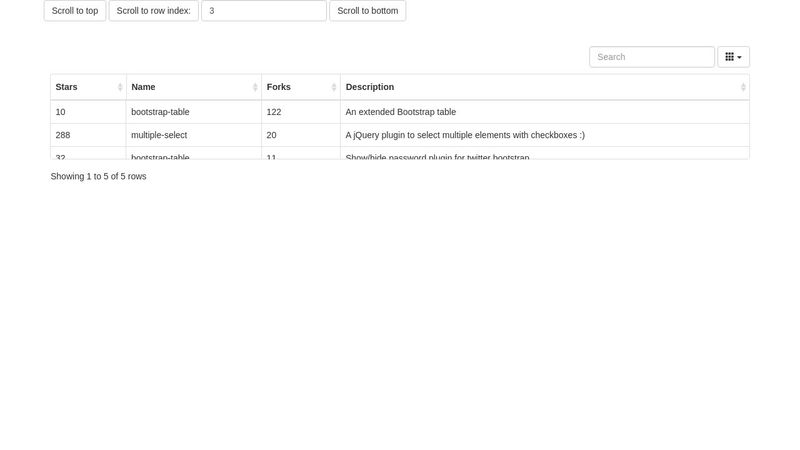 Bootstrap sortable tables