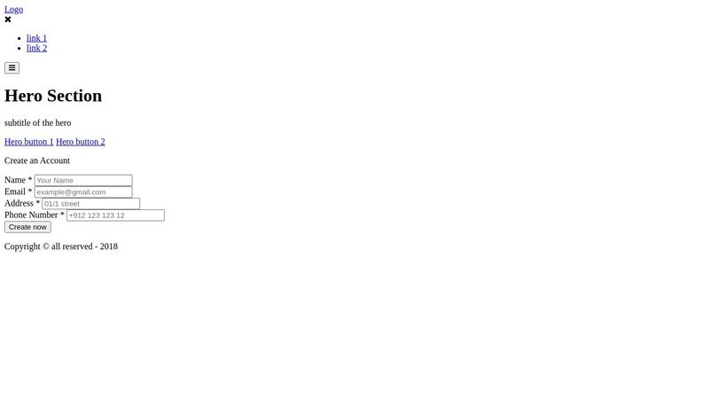 Butter Cake css framework - form - hero design - responsive navbar