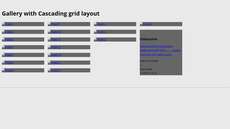 Cascading grid layout