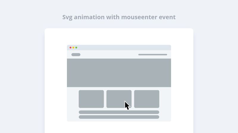 Svg animation with mouseenter event