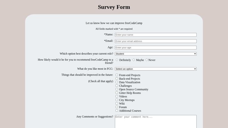 Survey Form