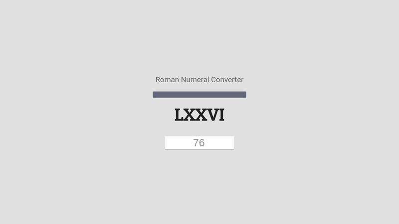 Roman Numeral Converter - React