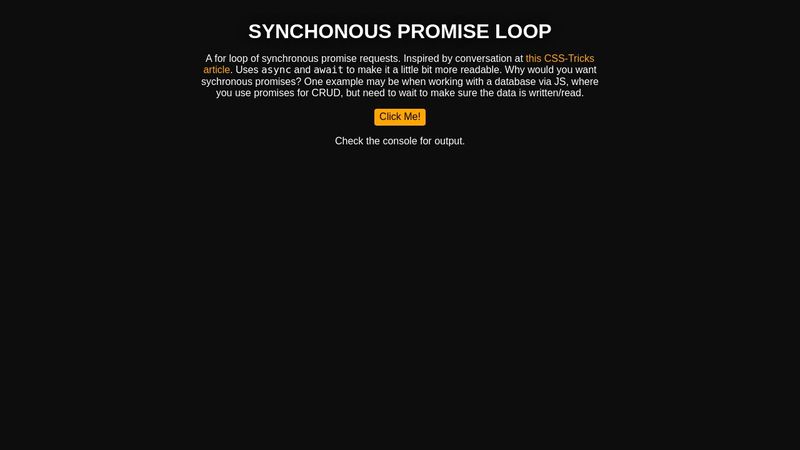 Synchronous Promise Loop