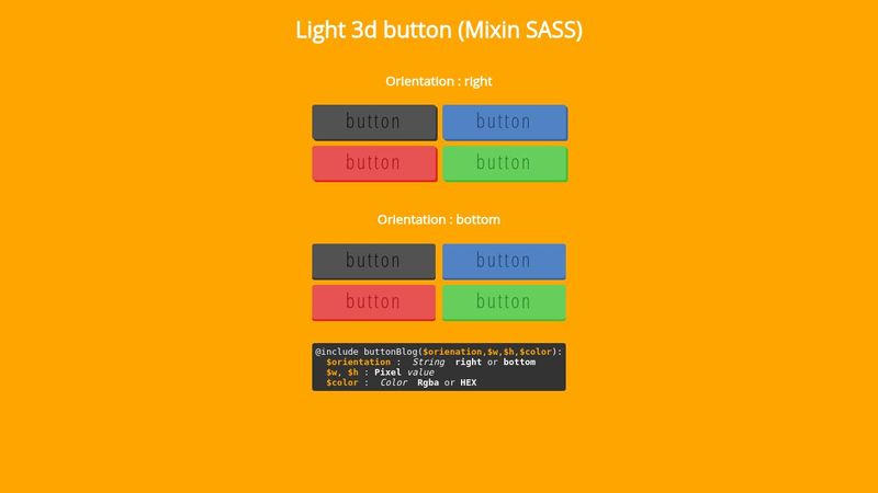 3d button Mixin SASS