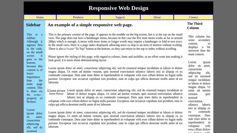 Simple Responsive Design Example 2