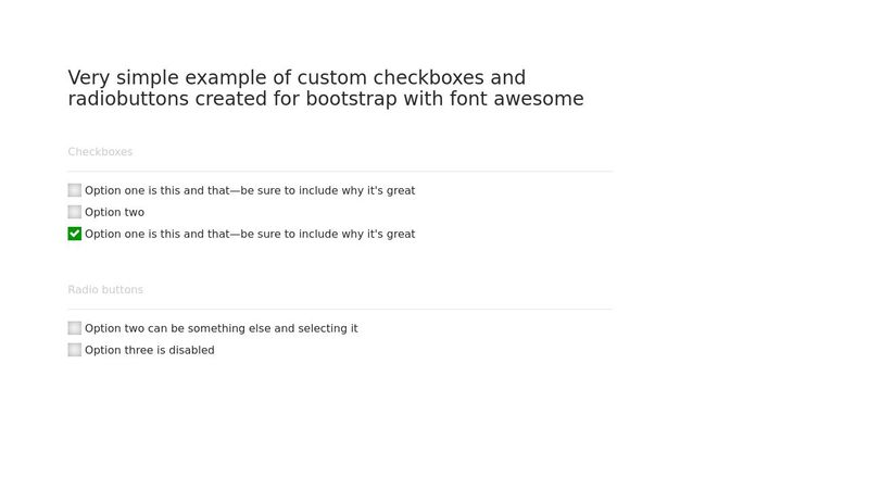 Very simple, css custom radio buttons and checkboxes