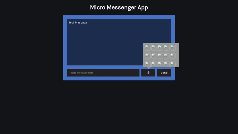 Chat messenger with emojies Vanilla HTML, CSS, JS