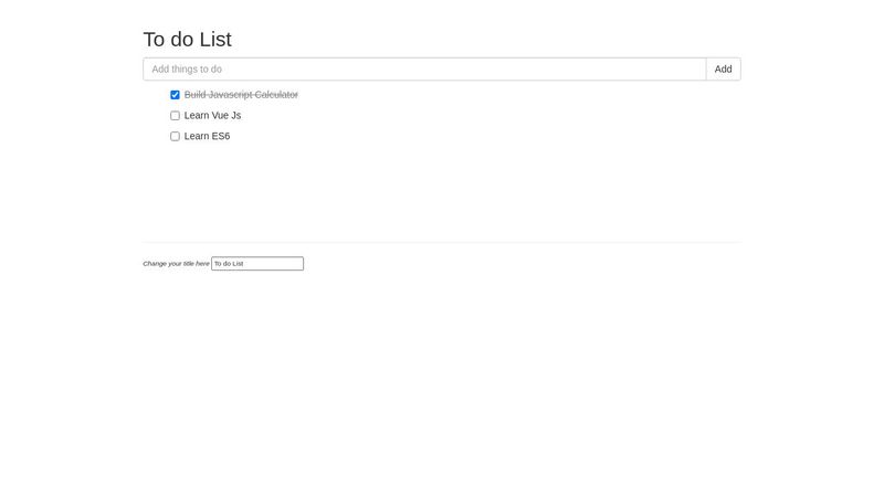 Simple To do List (Vue Js)