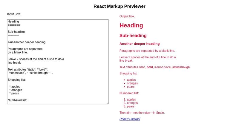 React Markup Previewer