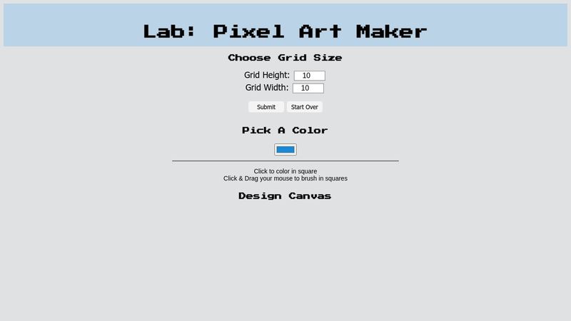 Udacity Pixel Art Maker