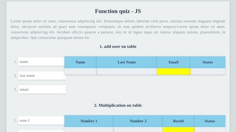 Function quiz - JS