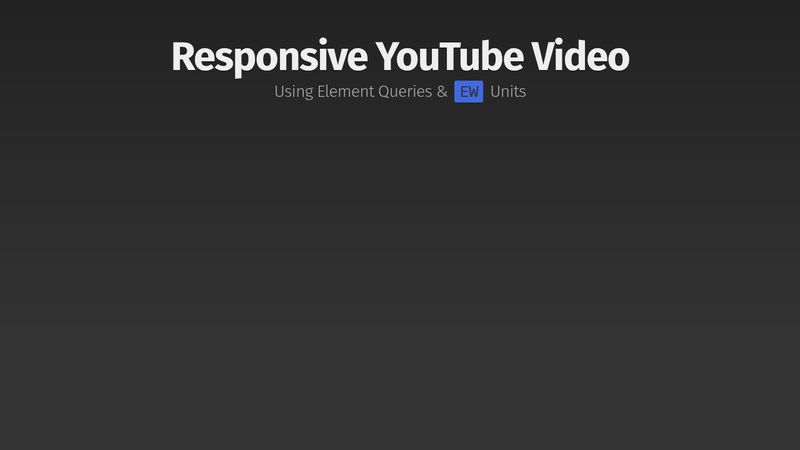 Responsive YouTube Video