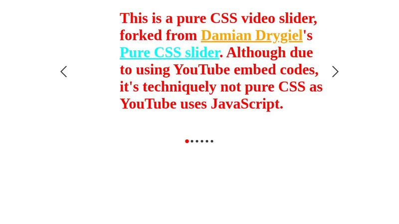 Pure CSS Video Slider