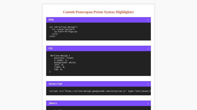 Memasang Prism Syntax Highlighter di Blog