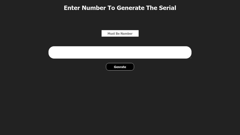 Generate Random Serial Number