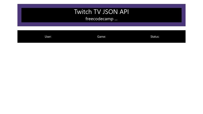 Twitch API freecodecamp