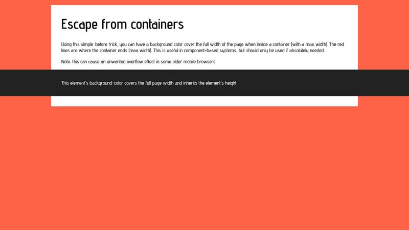 CSS: Escape from container