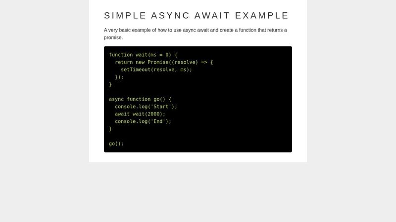 Simple Async Await Example