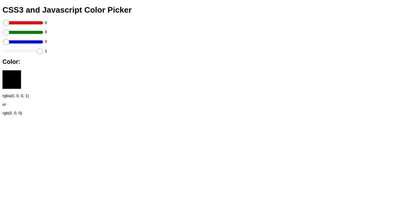 CSS3 and Javascript Color Picker