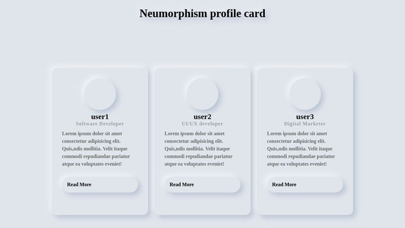 Neumorphism Profile card
