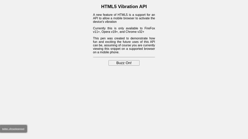 HTML5 Vibration API
