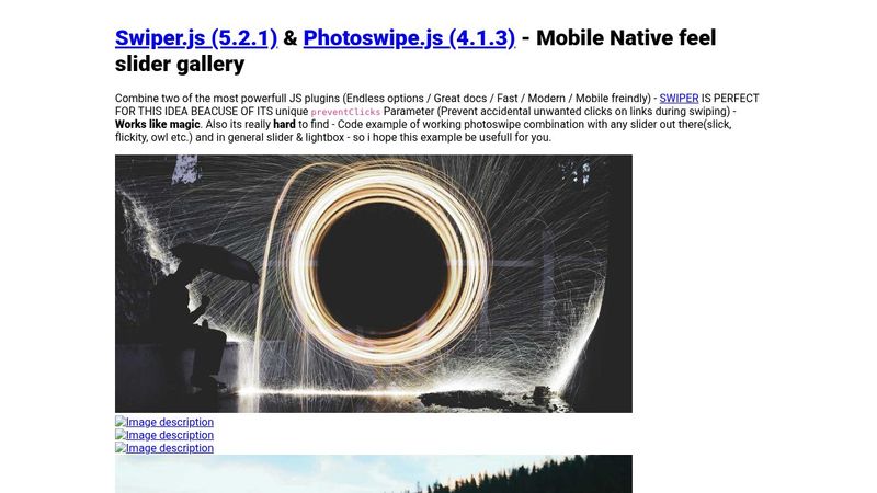 Slider and Lightbox :: slider (swiper.js) & Lightbox gallery (photoswipe.js)