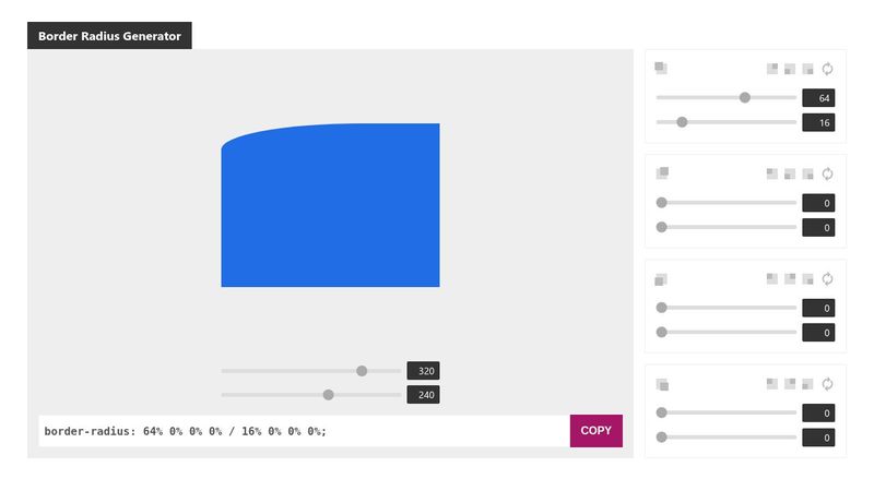 Just another CSS Border Radius Generator (made with Svelte)