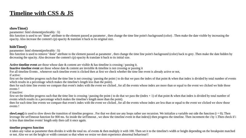 responsive timeline with html css javascript