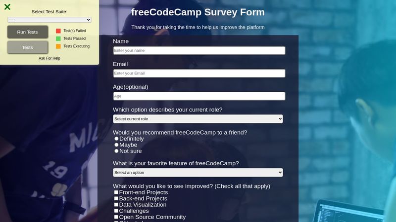 Survey Form / freeCodeCamp
