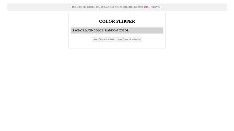 Learning Basic Javascript Coding - Color Flipper