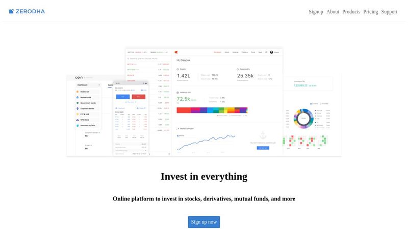 Zerodha landing page