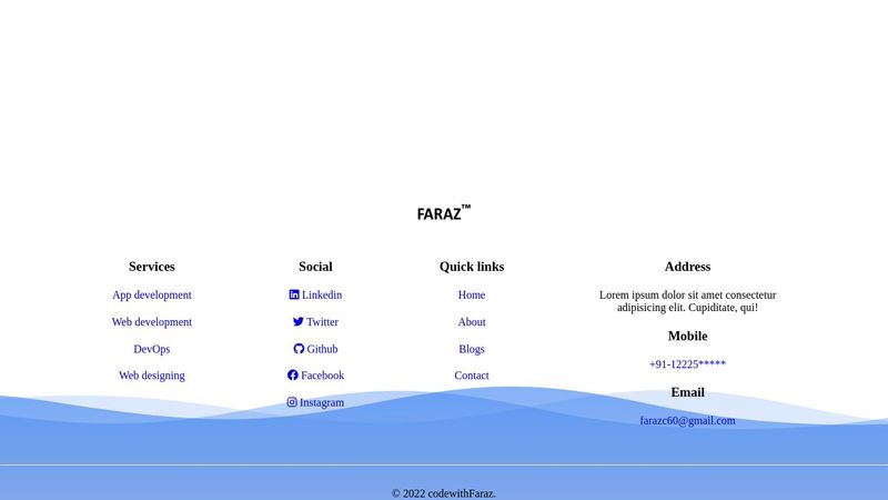 Pure CSS Responsive Footer Using HTML and CSS b