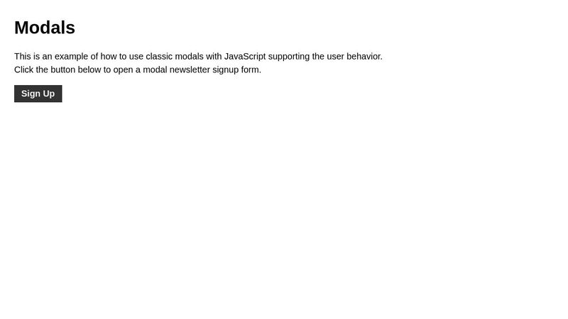 Modals using dialog and ::backdrop