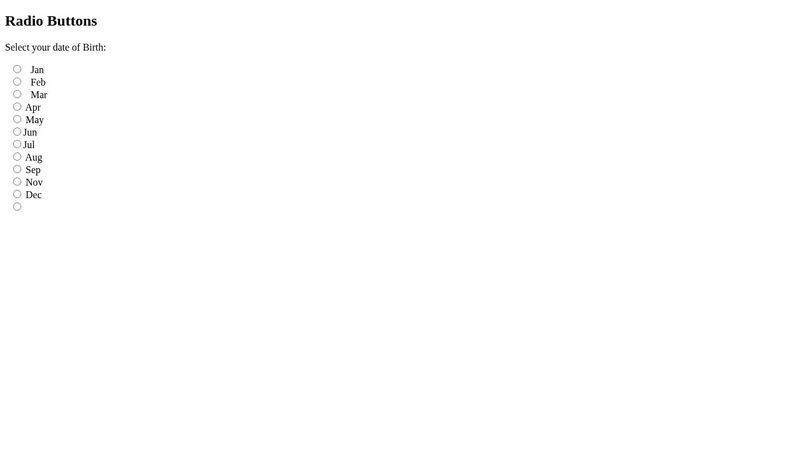 Activity 10 - Form Radio Buttons