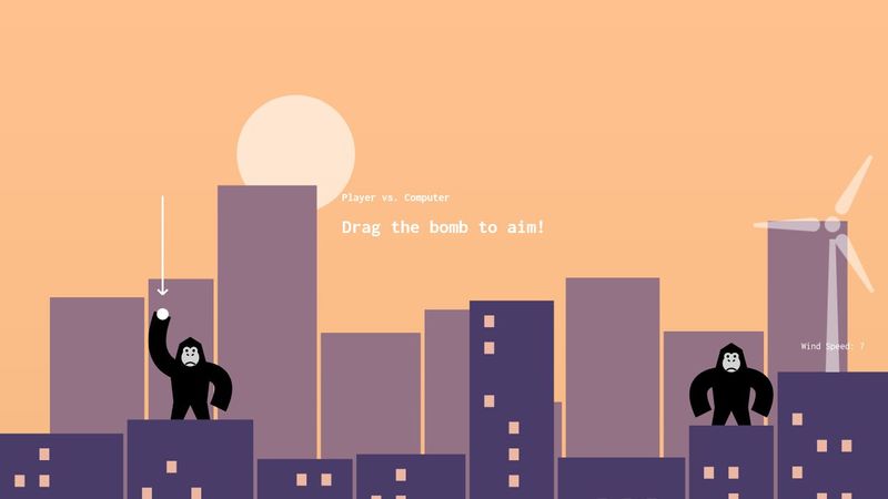 Gorillas - Plain JavaScript Game with HTML Canvas