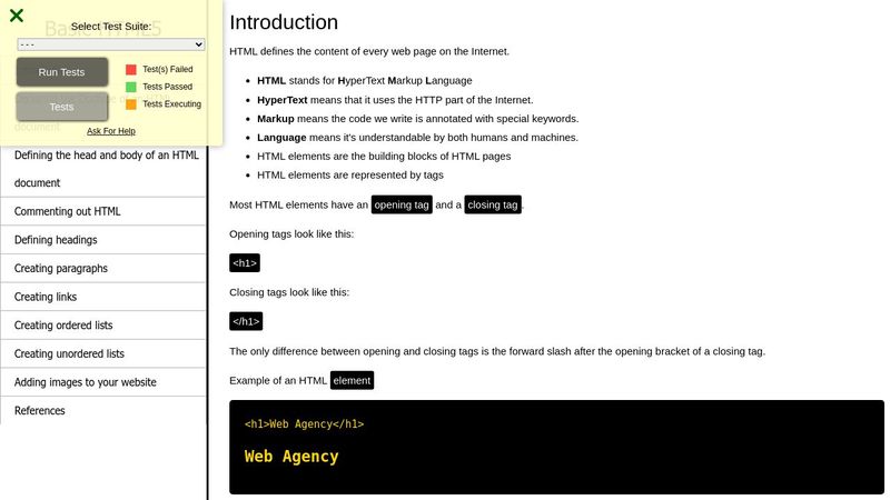 HTML5 Technical Documentation Page