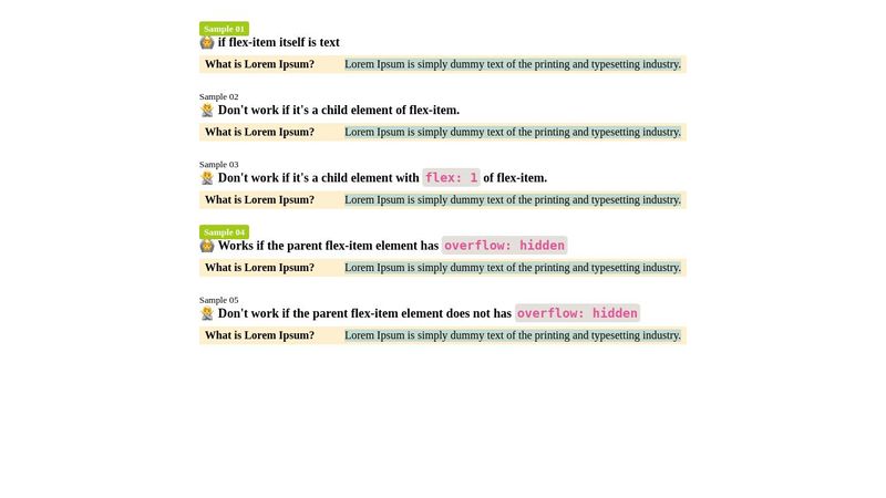 Responsive Flexbox with text-overflow 'ellipsis'