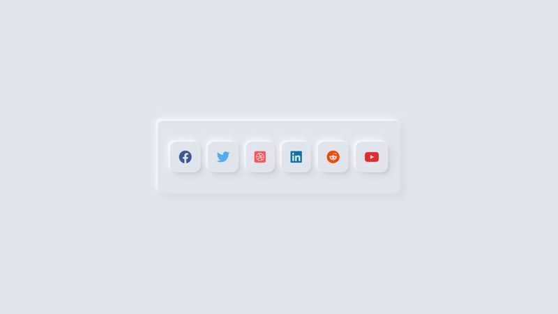 Neumorphism Social Media Button Using HTML and CSS