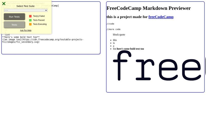 FCC Markdown Previewer V1