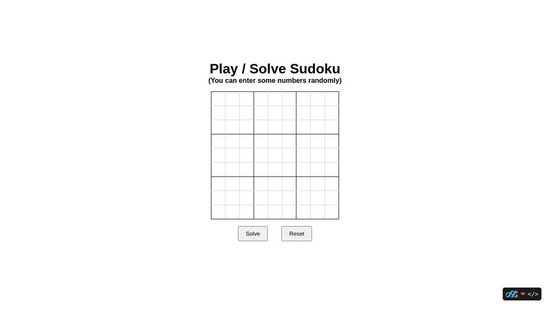 React Sudoku Solver