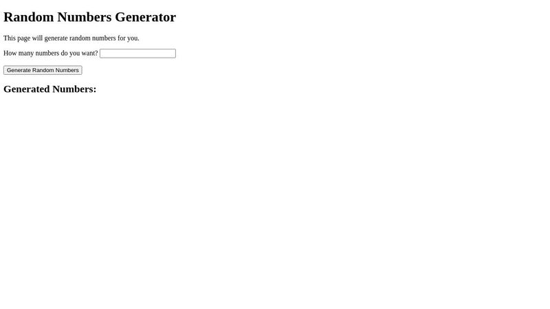 JS Random Numbers Generator