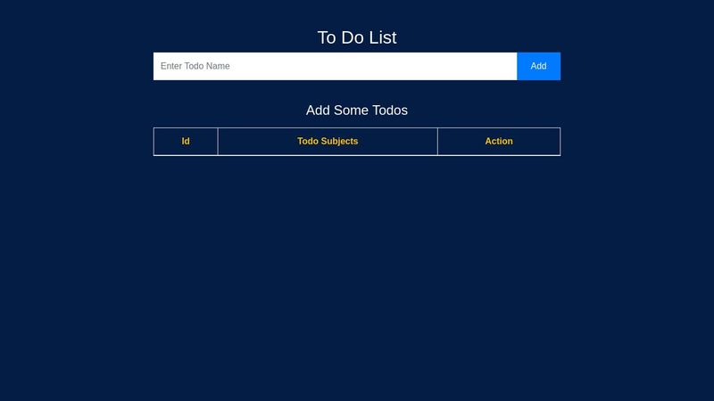 Todo List In HTML, Bootstrap & Javascript