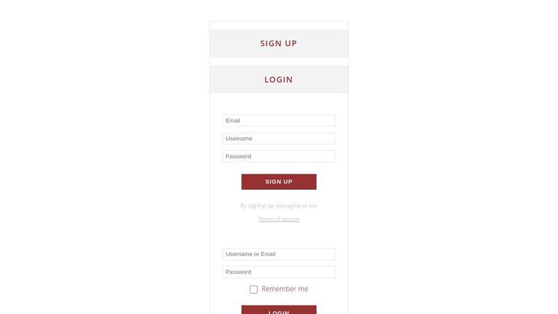 Simple Sign Up Page Home