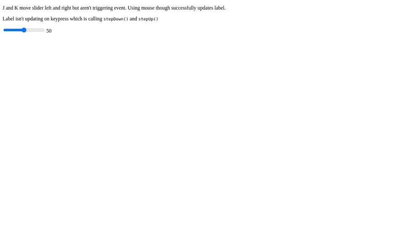 stepUp and stepDown not triggering input events