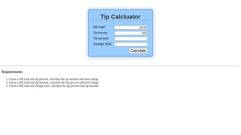 CodePen - Tip Calculator
