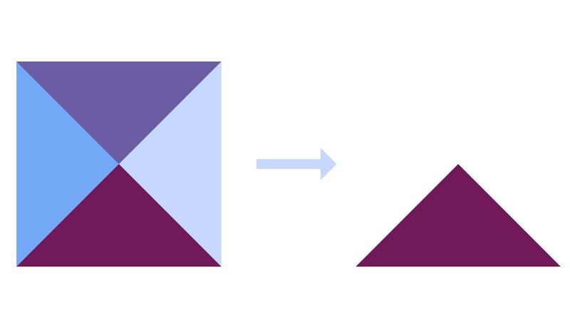 Triagle made from a square border