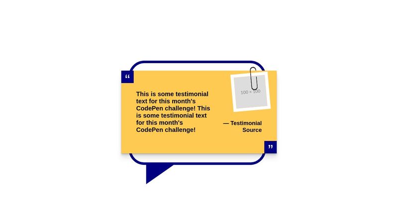 CodePen Challenge - Testimonials CodePen Challenge - Testimonials